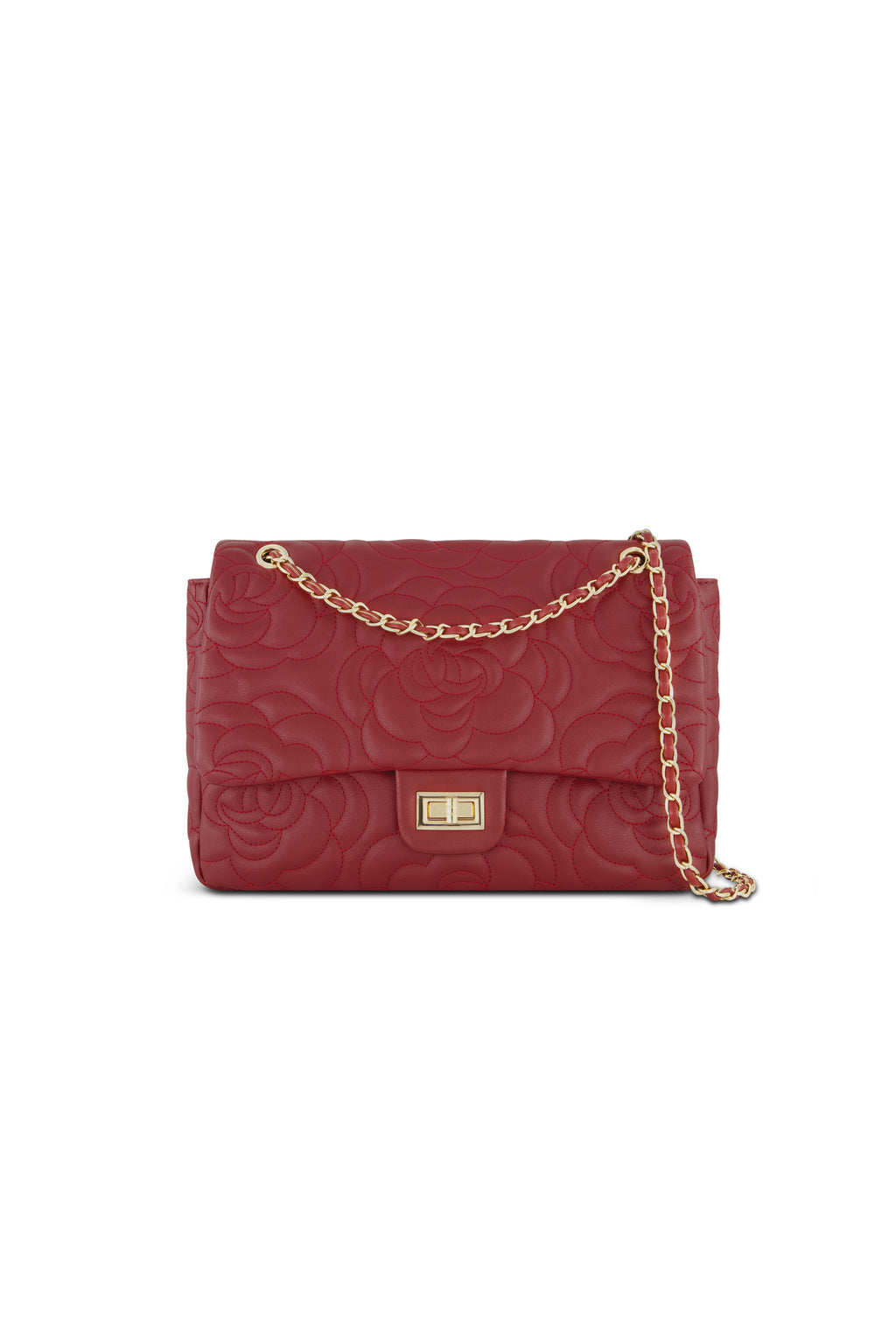 Alessia Rose Embossed Leather Bag - Merlot – The Noli Shop